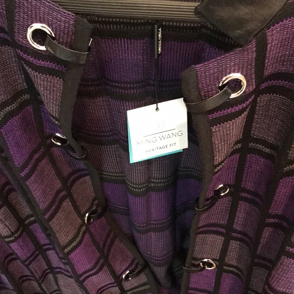 Ming Wang | Jackets & Coats | Ming Wang 2x Jacket With Faux Leather And ...